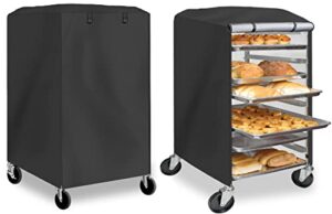 dalema pan/bun pan rack cover,heavy duty waterproof dustproof bread rack covers,bakery rack cover for 10-tier sheet pan/bun pan rack.(black,23" w x 28" d x 33" h.)