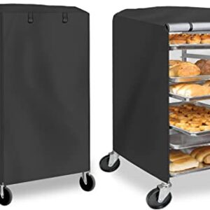 Dalema Pan/Bun Pan Rack Cover,Heavy Duty Waterproof Dustproof Bread Rack Covers,Bakery Rack Cover for 10-Tier Sheet Pan/Bun Pan Rack.(Black,23" W x 28" D x 33" H.)