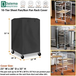 Dalema Pan/Bun Pan Rack Cover,Heavy Duty Waterproof Dustproof Bread Rack Covers,Bakery Rack Cover for 10-Tier Sheet Pan/Bun Pan Rack.(Black,23" W x 28" D x 33" H.)