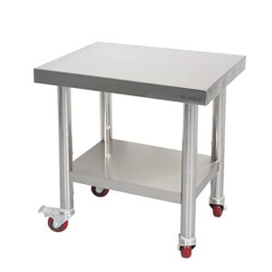 ALLMODR Small Stainless Steel Work Table - Workbench with Undershelf Compact Mini Table for Food Storage and Kitchen Organization