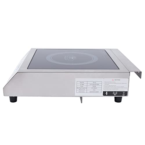 1800W Induction Cooktop Commercial Range Countertop Burners Commercial Induction Cooktop Hot Plate LED Display, 13-Speed Adjustment, Timable