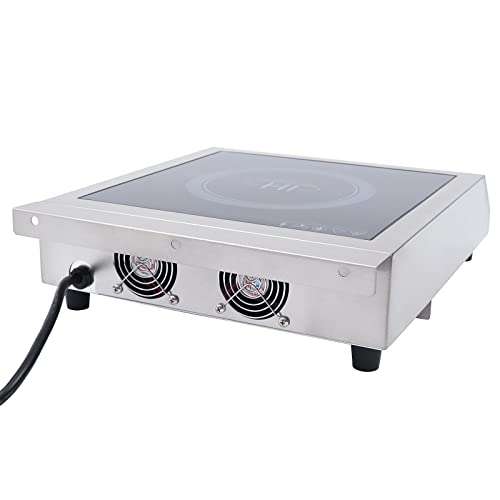 1800W Induction Cooktop Commercial Range Countertop Burners Commercial Induction Cooktop Hot Plate LED Display, 13-Speed Adjustment, Timable