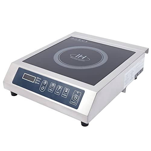 1800W Induction Cooktop Commercial Range Countertop Burners Commercial Induction Cooktop Hot Plate LED Display, 13-Speed Adjustment, Timable