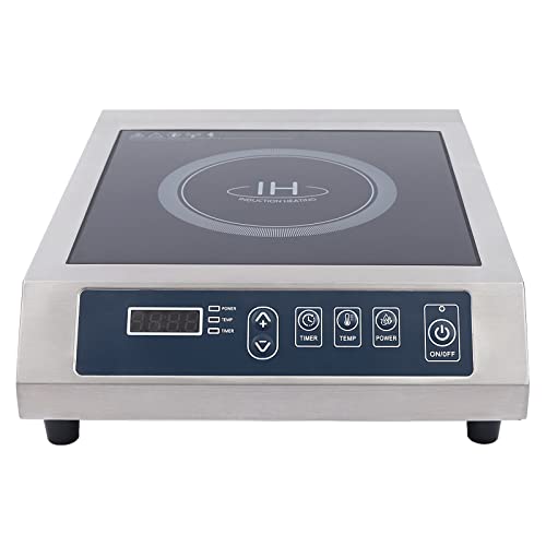 1800W Induction Cooktop Commercial Range Countertop Burners Commercial Induction Cooktop Hot Plate LED Display, 13-Speed Adjustment, Timable