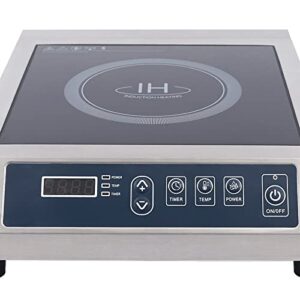 1800W Induction Cooktop Commercial Range Countertop Burners Commercial Induction Cooktop Hot Plate LED Display, 13-Speed Adjustment, Timable