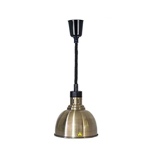 250W Storage Food Heating Lamp, Lamp Shade Diameter 25cm, Adjustable 60cm-180cm, Cafeteria, Pizza Restaurant Suitable (Color : Green bronze)