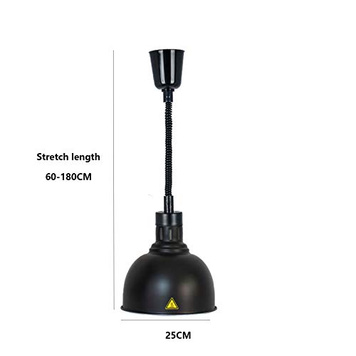 250W Storage Food Heating Lamp, Lamp Shade Diameter 25cm, Adjustable 60cm-180cm, Cafeteria, Pizza Restaurant Suitable (Color : Green bronze)