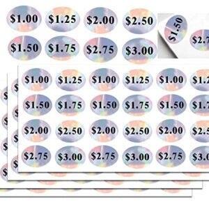 Holographic Vending Machine Price Labels Soda Snack $1.00 $1.25 $1.50 $1.75 $2.00 $2.50-3/4 x 1 Inch Vending Machine Labels Sales Stickers for Business 720 Pcs