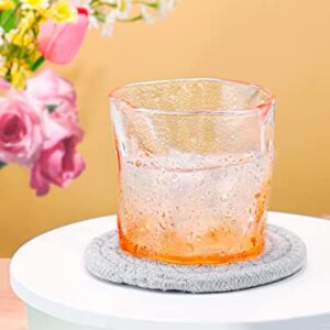 8 Pcs Absorbent Drink Coasters, 4 Styles Handmade BOHO Woven Coasters for Coffee Table, Heat-resistant Modern Cotton Coasters for Kinds of Cups Housewarming (4.3in)