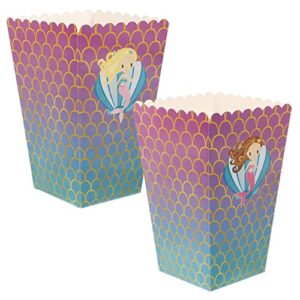 lifkome popcorn box popcorn candy popcorn ornament container popcorn favor box cone popcorn bags small paper popcorn boxes mermaid series popcorn box food 24pcs popcorn boxes