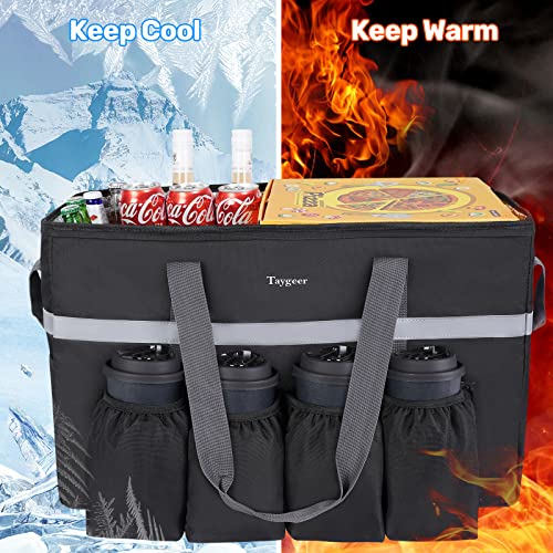 Insulated Food Delivery Bag&Insulated Food Delivery Backpack, Bundle Insulated Food Delivery Backpack, Thermal Delivery Bag For Hot Food Pizza Grocery,Insulated Food Delivery Bag with 4 Cup Holders