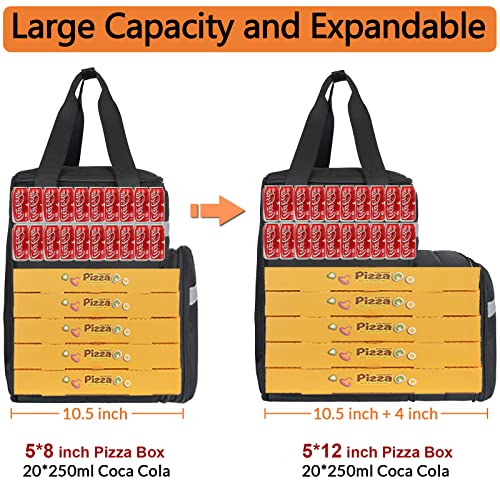 Insulated Food Delivery Bag&Insulated Food Delivery Backpack, Bundle Insulated Food Delivery Backpack, Thermal Delivery Bag For Hot Food Pizza Grocery,Insulated Food Delivery Bag with 4 Cup Holders