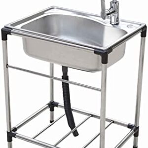 LANADO Kitchen sink, stainless steel sink for laundry, simple household laundry sink with faucet, suitable for hotel restaurant kitchens