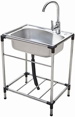 LANADO Kitchen sink, stainless steel sink for laundry, simple household laundry sink with faucet, suitable for hotel restaurant kitchens