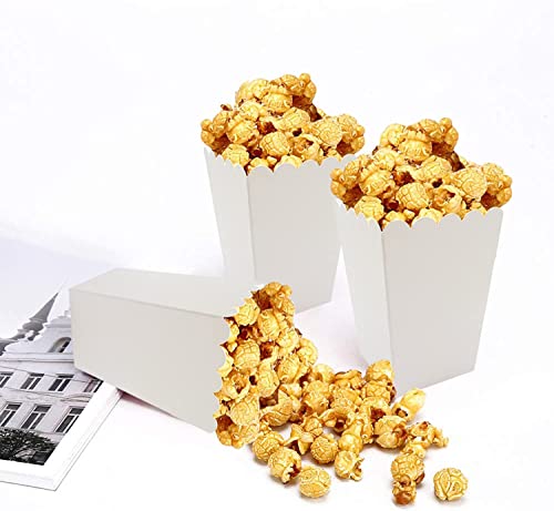 12 Pieces White Popcorn Boxes Paper Popcorn Bags Cardboard Popcorn Container for Party (12)