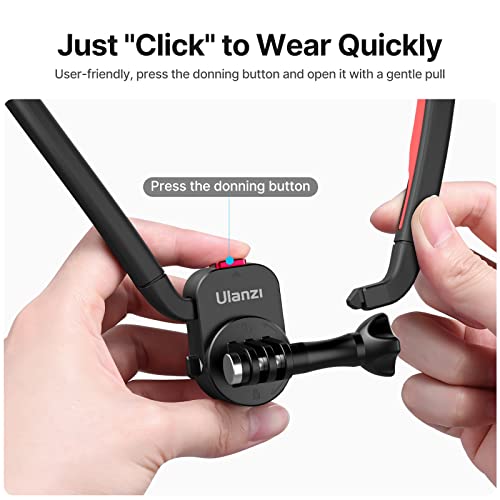 Magnetic Neck Holder Mount for Gopro - ULANZI Go Quick II POV Necklace Mount Quick Release Hands Free Mounting Attachments Vlog Aceessories for Gopro Hero11 10 9 8 7 Black DJI Action 3