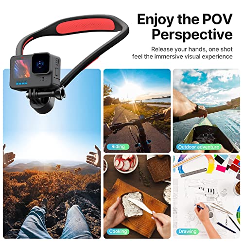 Magnetic Neck Holder Mount for Gopro - ULANZI Go Quick II POV Necklace Mount Quick Release Hands Free Mounting Attachments Vlog Aceessories for Gopro Hero11 10 9 8 7 Black DJI Action 3