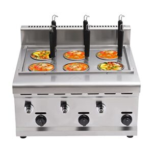 6 holes commercial noodle cooking machine propane gas noodle pasta desktop cooker ramen cooker kitchen stainless steel noodle machine for restaurants,noodle shops