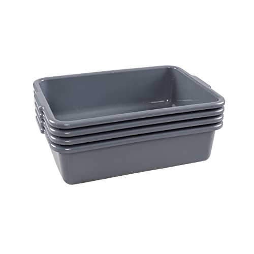 Ortodayes 13 Liter Commercial Bus Tubs, Plastic Tote Box Tubs Set of 4