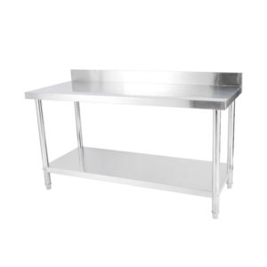 24"x48" stainless steel work table with backsplash