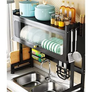 JAHH Kitchen Sink Shelf with Cabinet Door Countertop Plate Storage Cabinet Cupboard Multifunctional Dishwashing Rack Storage Rack