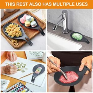 Spoon Rest for Stove Top, 3 Pack Small Silicone Spoon Holder for Kitchen Counter,Coffee Spoon Rest,Heat Resistant Cooking Spoon Holder Perfect Kitchen Gadgets for Kitchen Utensils Spatula,Tongs,Ladles