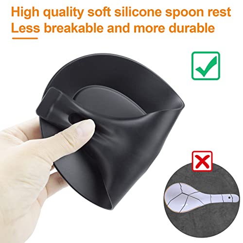 Spoon Rest for Stove Top, 3 Pack Small Silicone Spoon Holder for Kitchen Counter,Coffee Spoon Rest,Heat Resistant Cooking Spoon Holder Perfect Kitchen Gadgets for Kitchen Utensils Spatula,Tongs,Ladles