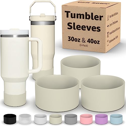 Jmoe USA Boot Sleeves for Stanley 40oz Adventure Quencher H2.0 & 20oz & 30oz IceFlow Tumblers | Protects Against Dents & Scratches | Protector for Bottom of Cup | BPA Free Silicone