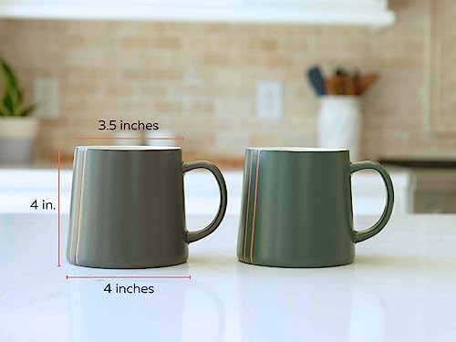 HONED Ceramic Large Coffee Mug Set of 2, 16 oz Coffee Cups, Handcrafted Unique Coffee Mugs or Tea Cup Set, Modern Coffee Mug for Home, Office or Gift, Dishwasher and Microwave Safe