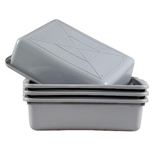 Yuright 4 Pack 13 L Commercial Bus Tubs, Grey, Small Restaurant Dish Tub Box