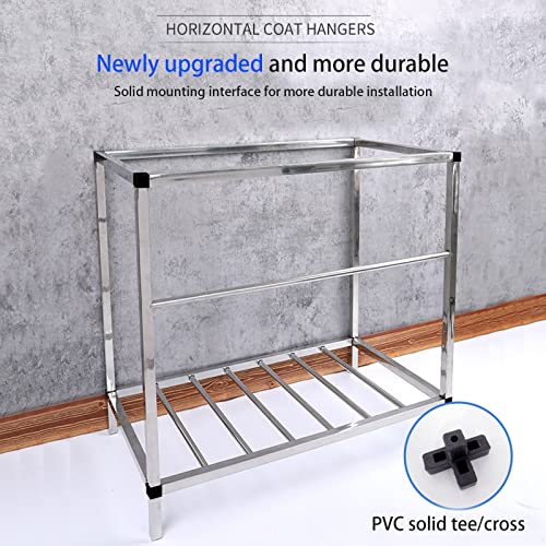 Freestanding Kitchen Sink, Stainless Steel Laundry Sink, Portable Sink with Hot and Cold Water Tap Storage Rack and Drainer Basket for Laundry Room, Kitchen, Garden, Bathroom, Workshop ( Size : 55*40*