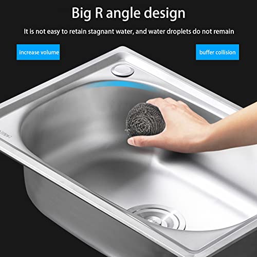 Stainless Steel Sink, Freestanding Kitchen Sink, Utility Sink with Hot and Cold Water Tap, Storage Rack, Suitable for Indoor, Garage, Laundry Room, Kitchen, Bathroom, etc. ( Size : 59*44*80cm/23*17*31