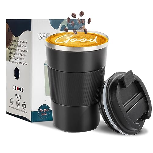 Coffee Travel Mug Spill Proof Leak Proof 14oz,Insulated Coffee Mug with Lid,Best Coffee to Go Cups Reusable,Small Coffee Thermos No Handle for Men and Women for Hot & Cold Drinks