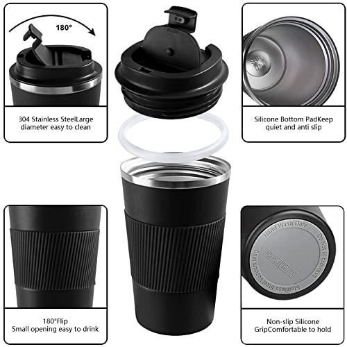 Coffee Travel Mug Spill Proof Leak Proof 14oz,Insulated Coffee Mug with Lid,Best Coffee to Go Cups Reusable,Small Coffee Thermos No Handle for Men and Women for Hot & Cold Drinks