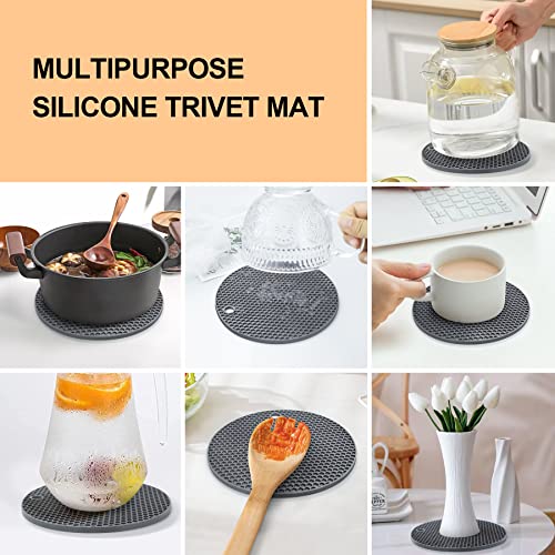 Silicone Trivets for Hot Pots and Pans, Trivets for Hot Dishes, Durable Silicone Trivet Mat Hot Plates to Protect Table,Hot Pads for Kitchen, Pot Holders for Kitchen Heat Resistant Mats for Countertop