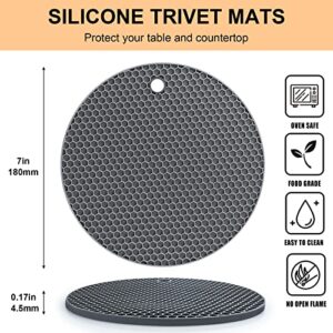 Silicone Trivets for Hot Pots and Pans, Trivets for Hot Dishes, Durable Silicone Trivet Mat Hot Plates to Protect Table,Hot Pads for Kitchen, Pot Holders for Kitchen Heat Resistant Mats for Countertop