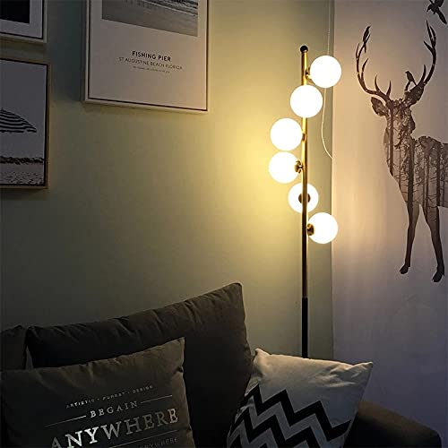 N/A LED Living Room Standing Lamp Bedside Lights Home Deco Lighting Glass Ball Fixtures Nordic Bedroom Floor Lamps