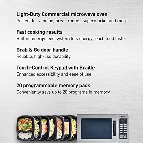 KoolMore - CDC-4C-BK 27" Commercial Countertop Refrigerator Display Case Merchandiser & Panasonic Countertop Commercial Microwave Oven with 10 Programmable Memory and Touch Screen Control