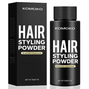 komoko hair styling powder (0.7 oz), styling powder, matte finish styling powder for men, hair texture powder, texture powder for men, volumizing powder for hair, strong hold natural look mens powder