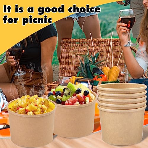 [75Pcs] 12 OZ Paper Soup Cups,Paper Food Containers with Vented Lid, Disposable Paper Soup Containers Paper Food Cups Ice Cream Cups with Lids,Great for Hot Soup,Ice Cream,Dessert