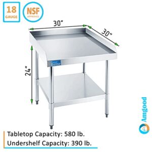 AmGood Stainless Steel Equipment Stand - Heavy Duty, Commercial Grade, with Undershelf, NSF Certified (30" Width x 30" Length)