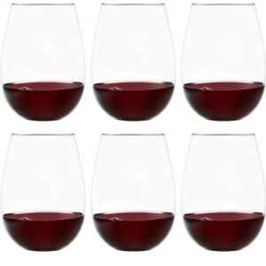 voted new york times best stemless glass 2017, elegant european lead-free crystal stemless wine glasses, set of 6, 17 fl oz, perfect for scotch, whisky, cocktails, water, and smoothies