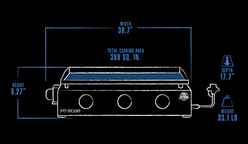 PIT BOSS 10961 3-Burner Tabletop Gas Griddle, Black