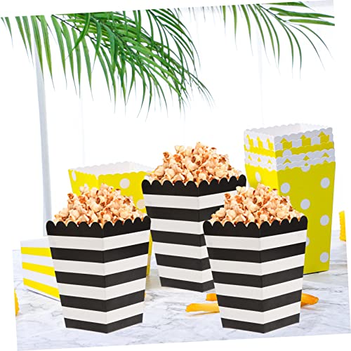 ULTECHNOVO 96 Pcs Popcorn Boxes Popcorn Box Snack Container Cupcake Toppers Cupcakes Containers Party Popcorn Containers Popcorn Treat Boxes Movie Theater Popcorn French Fries Boxes Hat