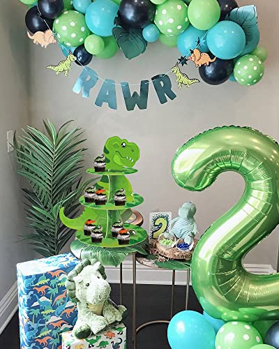 Dinosaur Party Cupcake Stand Dinosaur Birthday Decorations for Kids Boys Jungle Theme Dinosaur Party Supplies 3Tier Cardboard Cupcake Dessert Tower Dino Cupcake Holder