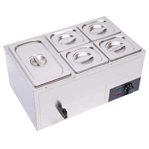 piaocaiyin food warmer, 110v 5-pan commercial food warmer, buffet steam table, stainless steel bain marie buffet food warmer, steam table food warmer, steam table food warmer for restaurants, catering