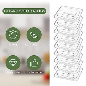 Hoolerry 24 Pcs Polycarbonate Food Pan Lid with Handle 1/6 Size Hotel Pan Cover Clear Hotel Pan Lid for Restaurant Commercial Food Container and Storage