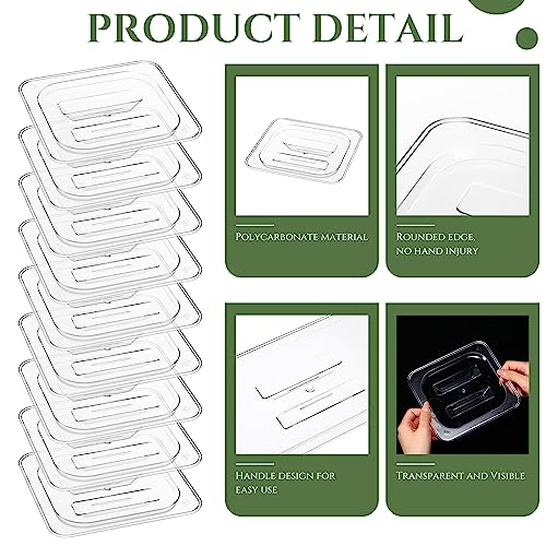 Hoolerry 24 Pcs Polycarbonate Food Pan Lid with Handle 1/6 Size Hotel Pan Cover Clear Hotel Pan Lid for Restaurant Commercial Food Container and Storage