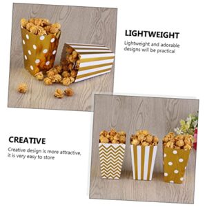 Cabilock 30pcs Popcorn Boxes Popcorn Box Cardboard Popcorn Box Paper Chicken Box Paper Candy Container Snack Container Candy Containers Popcorn Containers Vertical Stripe Boxes Party Supply