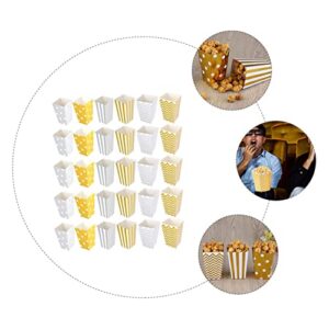 Cabilock 30pcs Popcorn Boxes Popcorn Box Cardboard Popcorn Box Paper Chicken Box Paper Candy Container Snack Container Candy Containers Popcorn Containers Vertical Stripe Boxes Party Supply